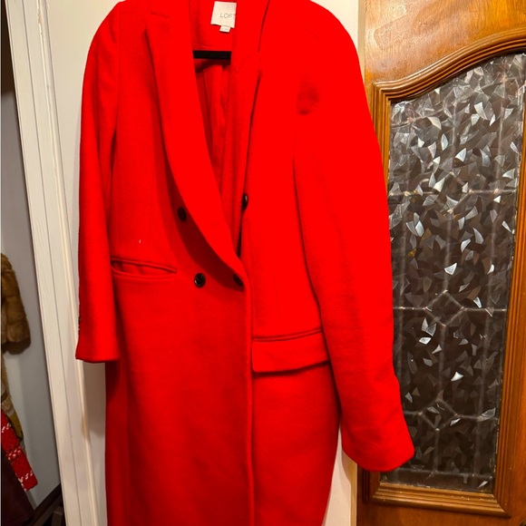 LOFT | Jackets & Coats | Loft Long Red Wool Coat | Poshmark
